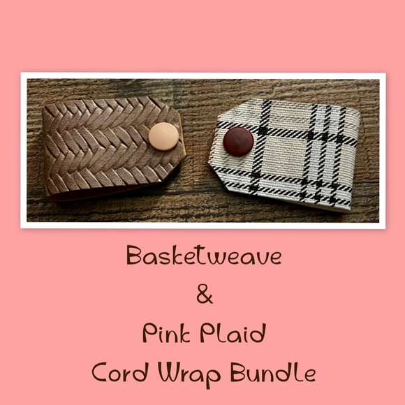 Handmade | Office | Basketweave Brown Plaid Cord Wrap Bundle Cell Phone ...